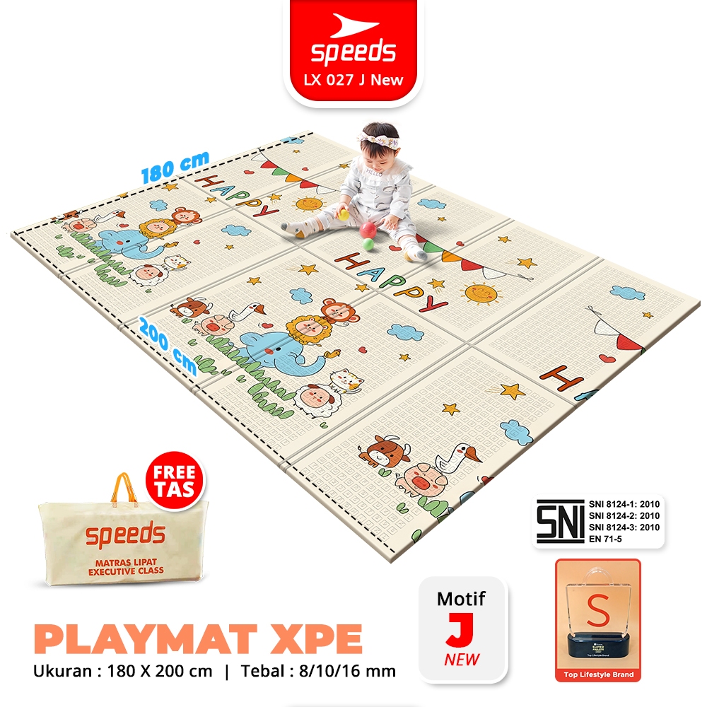 Jual SPEEDS SNI J Playmat Bayi Karpet Lipat Playmat Matras Lipat Duduk XPE Ukuran 180x200 Polos ...