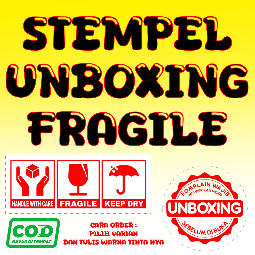 Jual STEMPEL UNBOXING FRAGILE MURAH DAN SIMPLE | Shopee Indonesia
