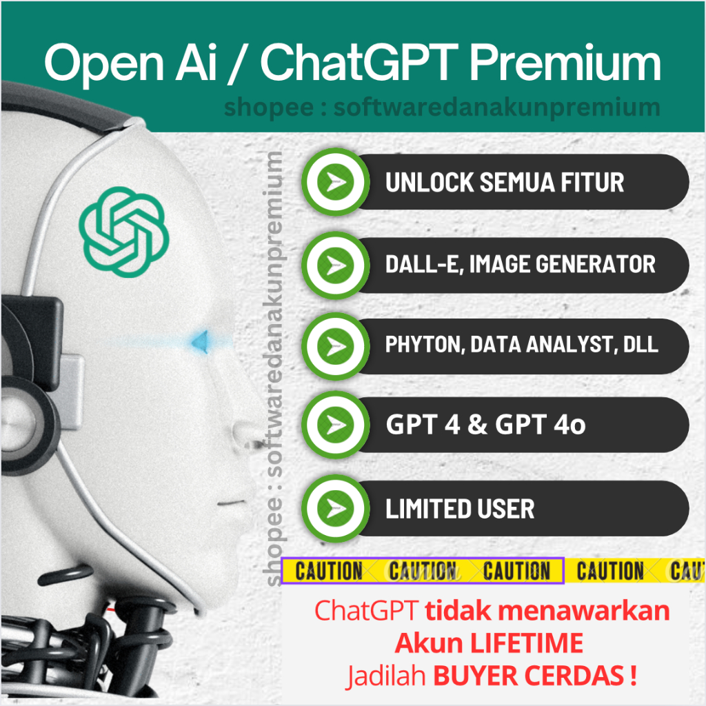 Jual Open Ai Chat GPT 4 dan ChatGPT4o | Real Software Mirror & 3rd Party | Bukan LIfetime ...