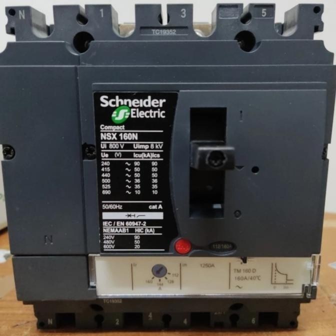 Jual MCCB Schneider NSX160N 4x160 A LV430850 NSX 160 N 4P 160A TM160D ...