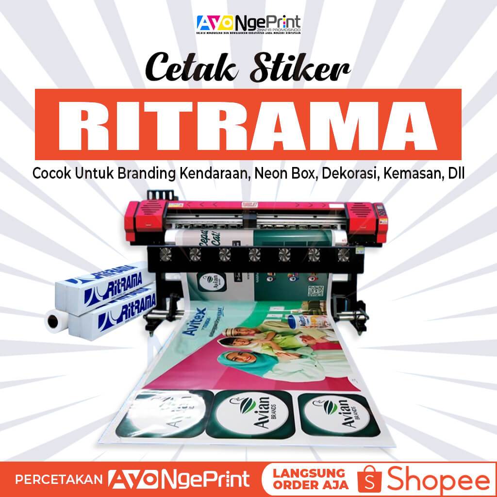Jual Cetak Print Stiker Vinyl Ritrama Putih | Sticker Meteran Untuk ...