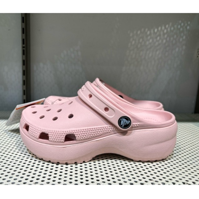 Jual CROCS CLASSIC PLATFORM PINK QUARTZ ORIGINAL(free jibbitz+tote ...