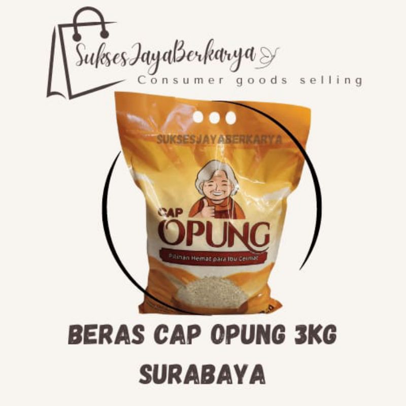 Jual Beras Pulen Cap Opung 3kg/ Beras Opung 3kg Surabaya/ Beras Premium ...