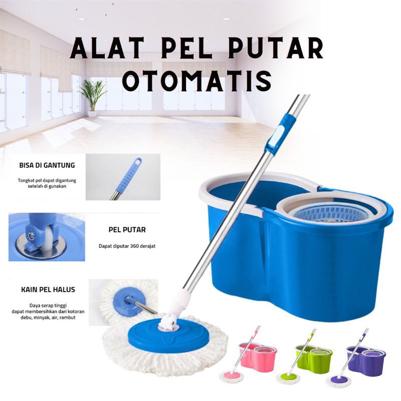 Jual Rotary Mop Alat Pel Set Ember Alat Pel Praktis Minimalis Spin Mop Pel 360 Derajat Alat Pel ...