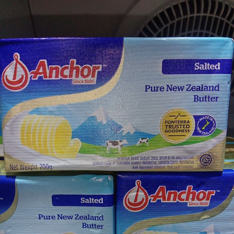 Jual ANCHOR SALTED PURE NEW ZEALAND BUTTER 200 GR / MENTEGA ASIN IMPORT ...
