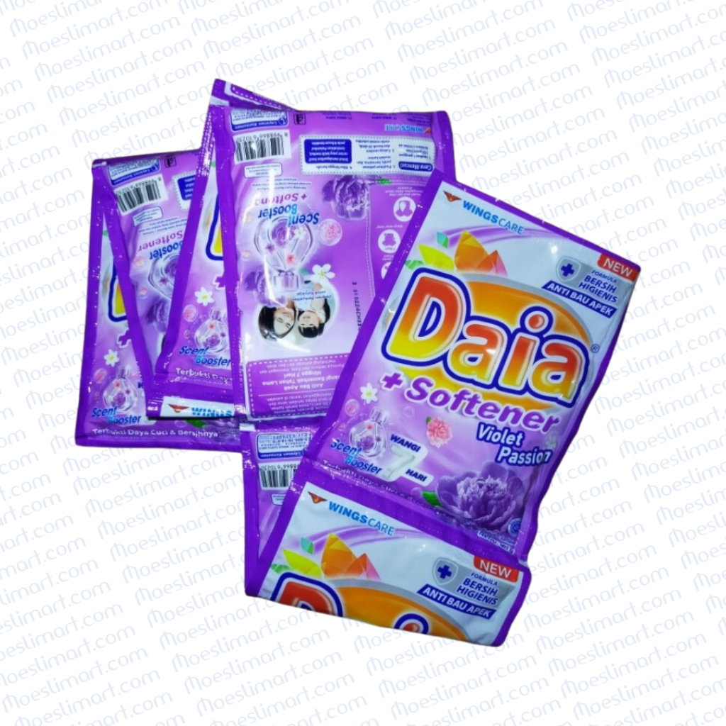 Jual Daia Detergent Bubuk + Softener ungu Violet Passion 46 g Rencengan ...