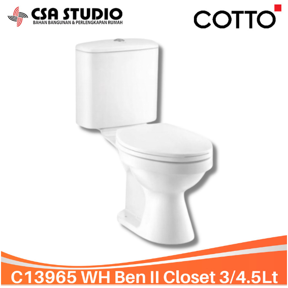 Jual Kloset toilet Duduk OTOMATIS Cotto C13965 WH Ben II 3/4.5L Putih ...