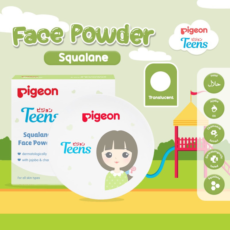 Jual PIGEONS SQUALANE TEENS FACE POWDER (HIJAU) | Shopee Indonesia
