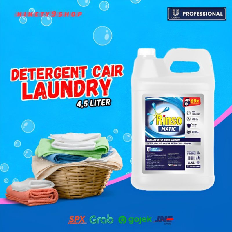 Jual RINSO MATIC PROFESSIONAL DETERGENT CAIR 4.5 LITER | Shopee Indonesia