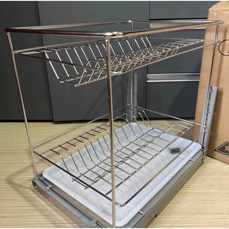 Jual rak piring rak botol kitchen set slow motion / rak piring tarik ...