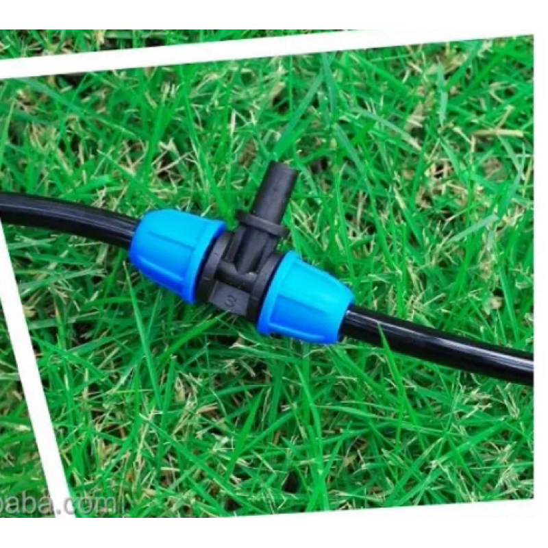 Jual Blue Konektor Fitting T Tee Selang PE 7mm / 4mm to 6mm Connector ...
