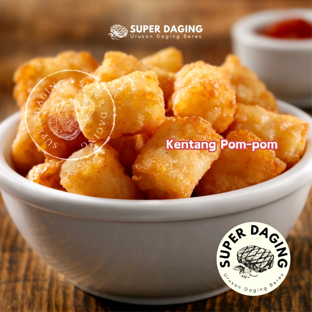 Jual SUPER DAGING Kentang Pom Pom Tater Puff Fries 250 gram sudah ...