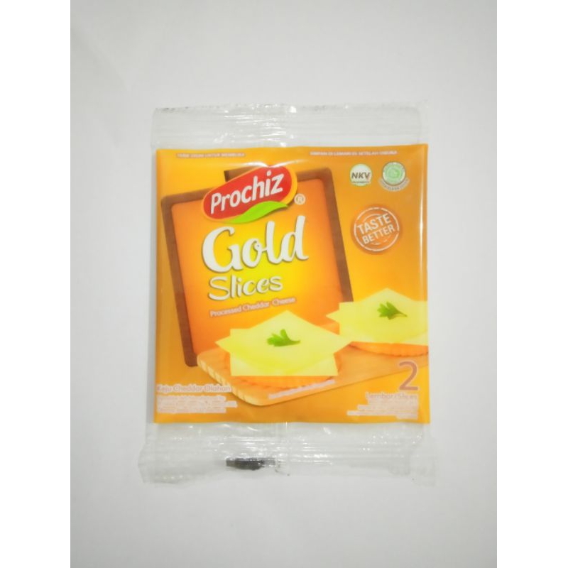 Jual keju cheddar prochiz gold slice per sachet isi 2 lembar | Shopee ...