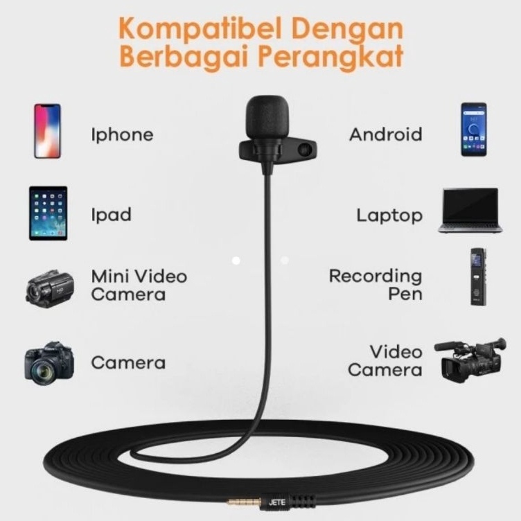 Jual Mic Clip On Jete M1 Microphone External 35mm | Shopee Indonesia