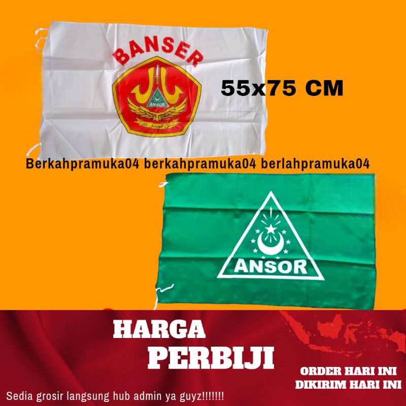Jual Bendera banser ansor sablon premium | Shopee Indonesia