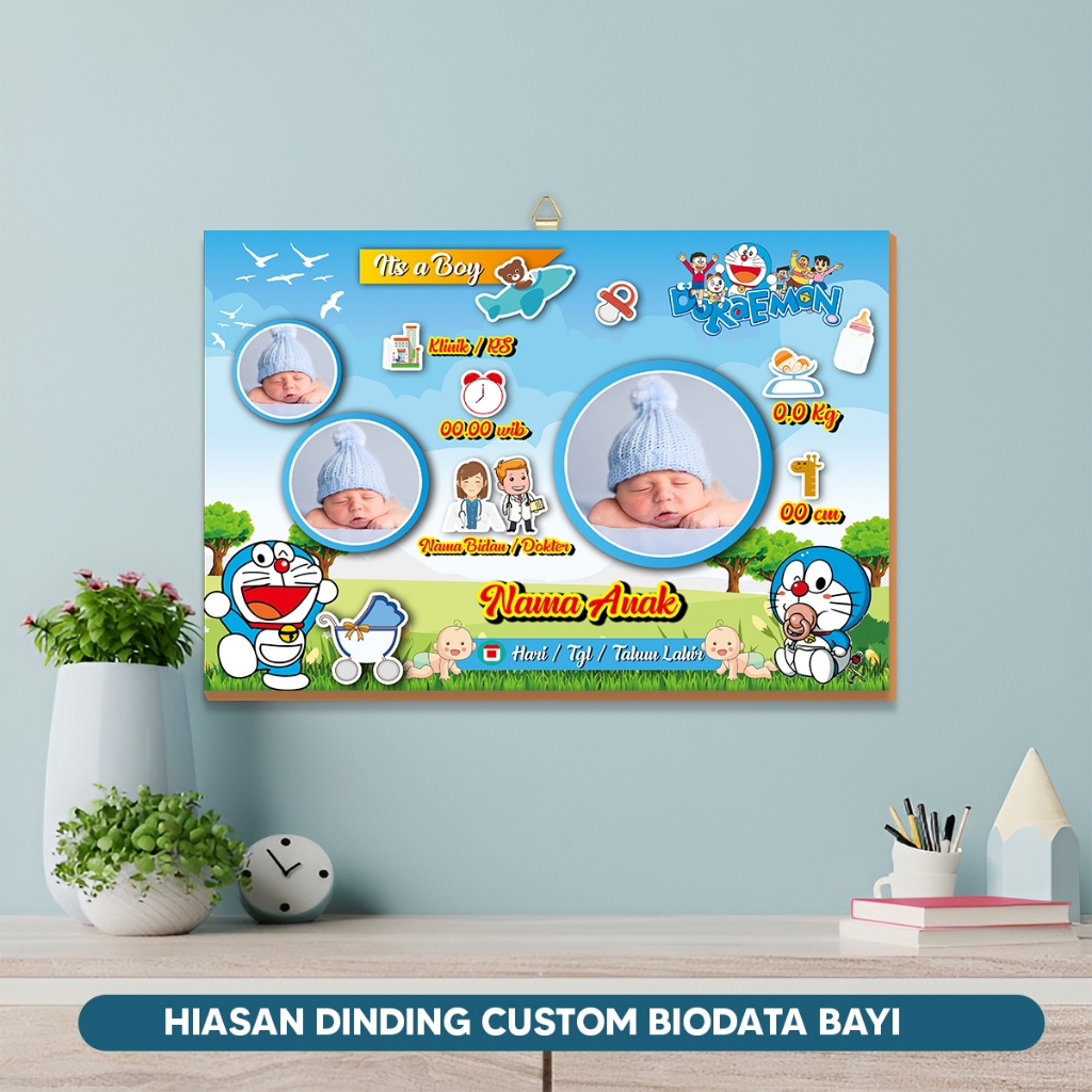 Jual Biodata Bayi Custom Lucu Hiasan Dinding Custom Biodata Bayi Anak ...