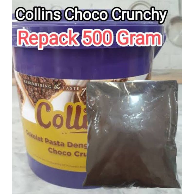 Jual Collins Choco Crunchy Repack 500 gram selai coklat pasta crispy ...
