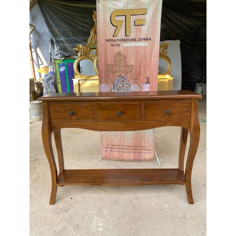 Jual REAL PICT !!! Meja Console Jati Laci 3 Brown Salak (Meja Console ...