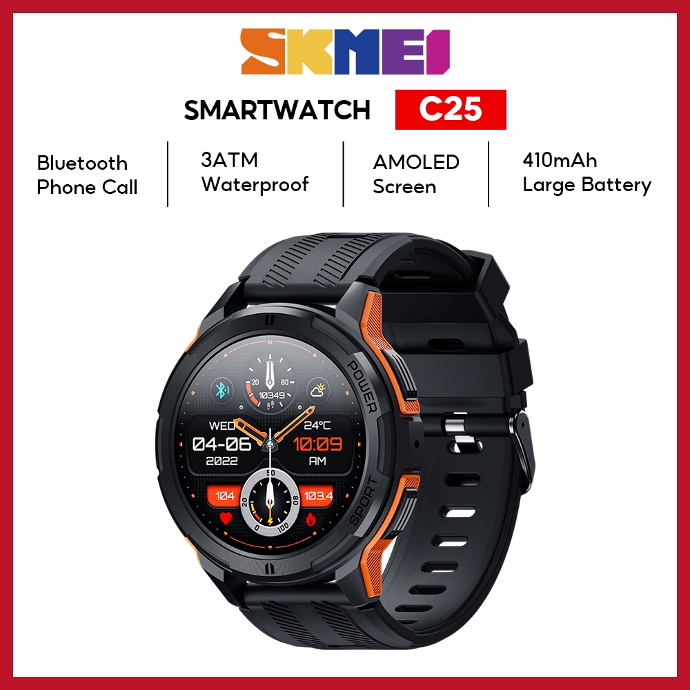 Jual Skmei C25 smartwatch pria amoled jam tangan olahraga hp digital anti air 1ATM jam tangan ...