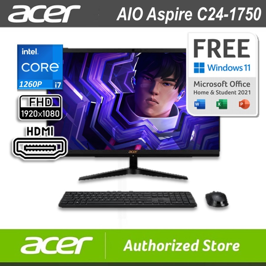 Jual PC Komputer Acer Aspire All in One AIO C24-1700 Core i7-1260P 8GB ...