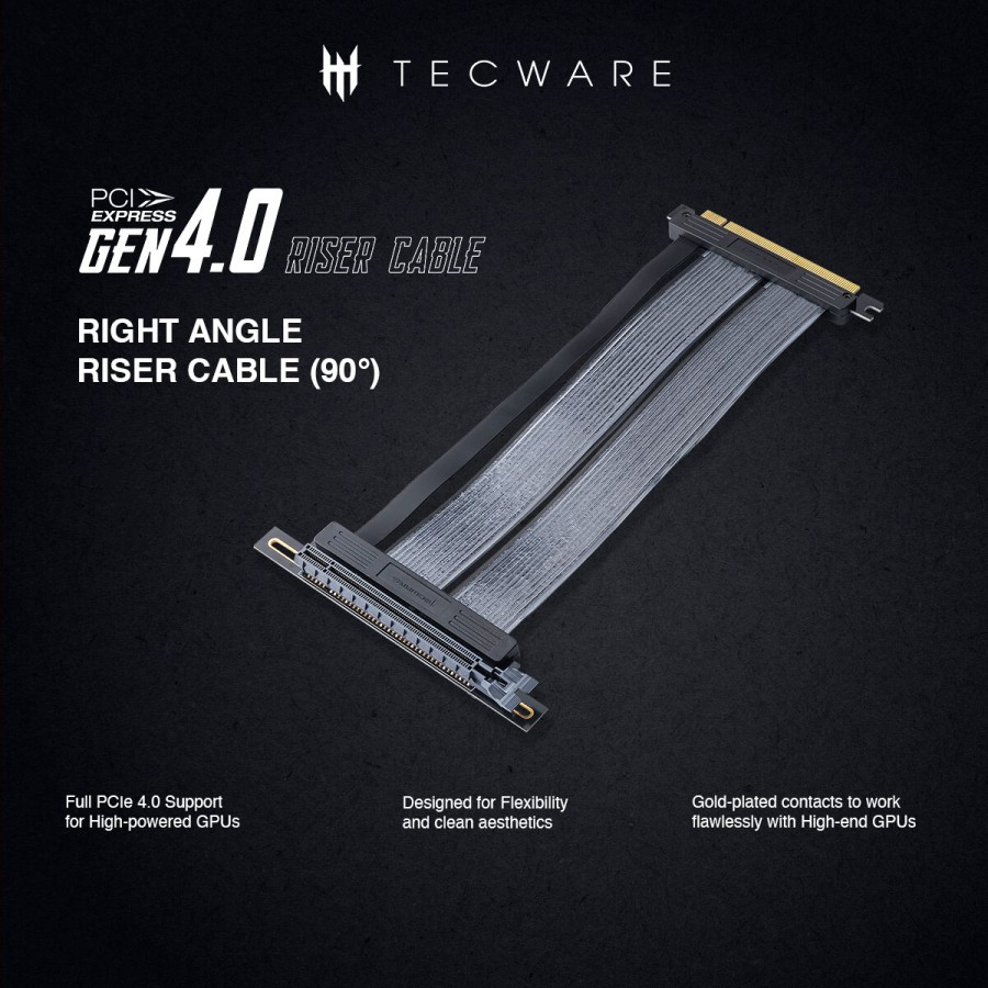Jual TECWARE VERTICAL GRAPHIC CARD VGA GPU RISER CABLE PCIE 4.0 200MM ...