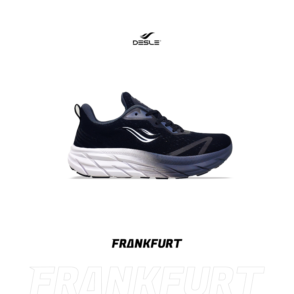 Jual Desle Shoes Sneakers Running Frankfurt Hitam Putih | Shopee Indonesia