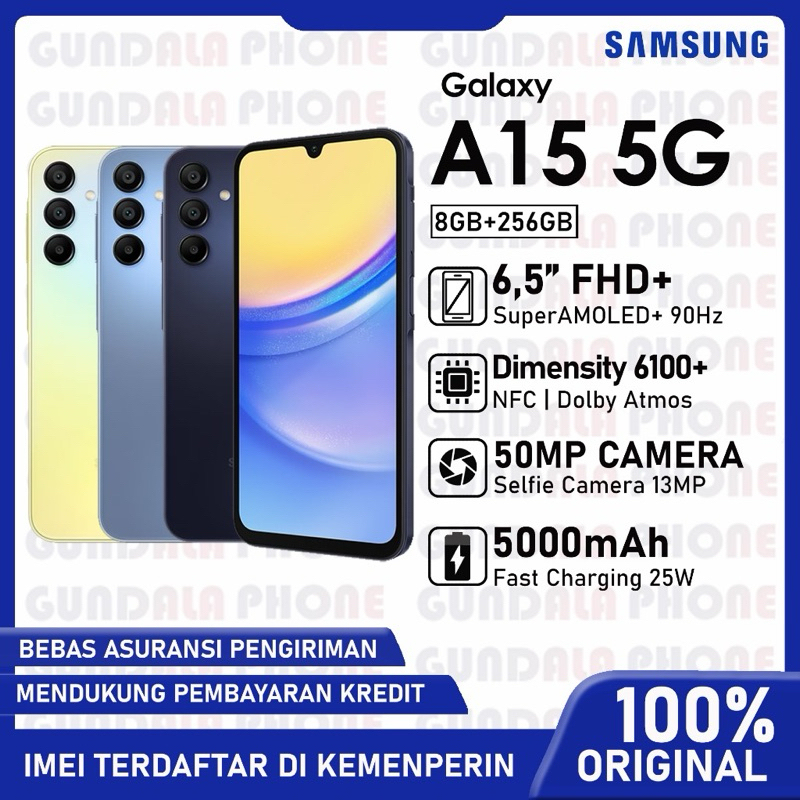 Jual Samsung galaxy A15 5G 8/256gb warna hitam | Shopee Indonesia