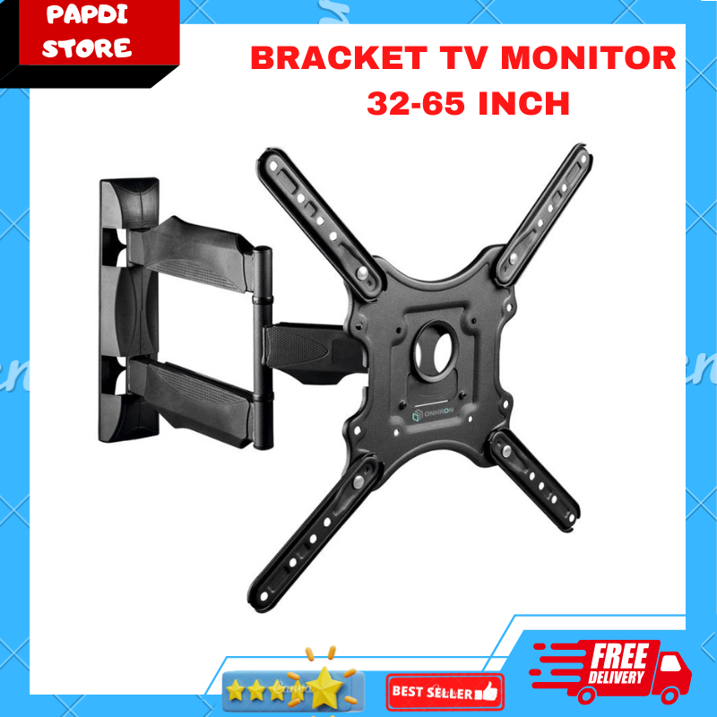 Jual Bracket TV Monitor Dinding Teleskopik Swipel VESA 400 x 400 32-65 ...