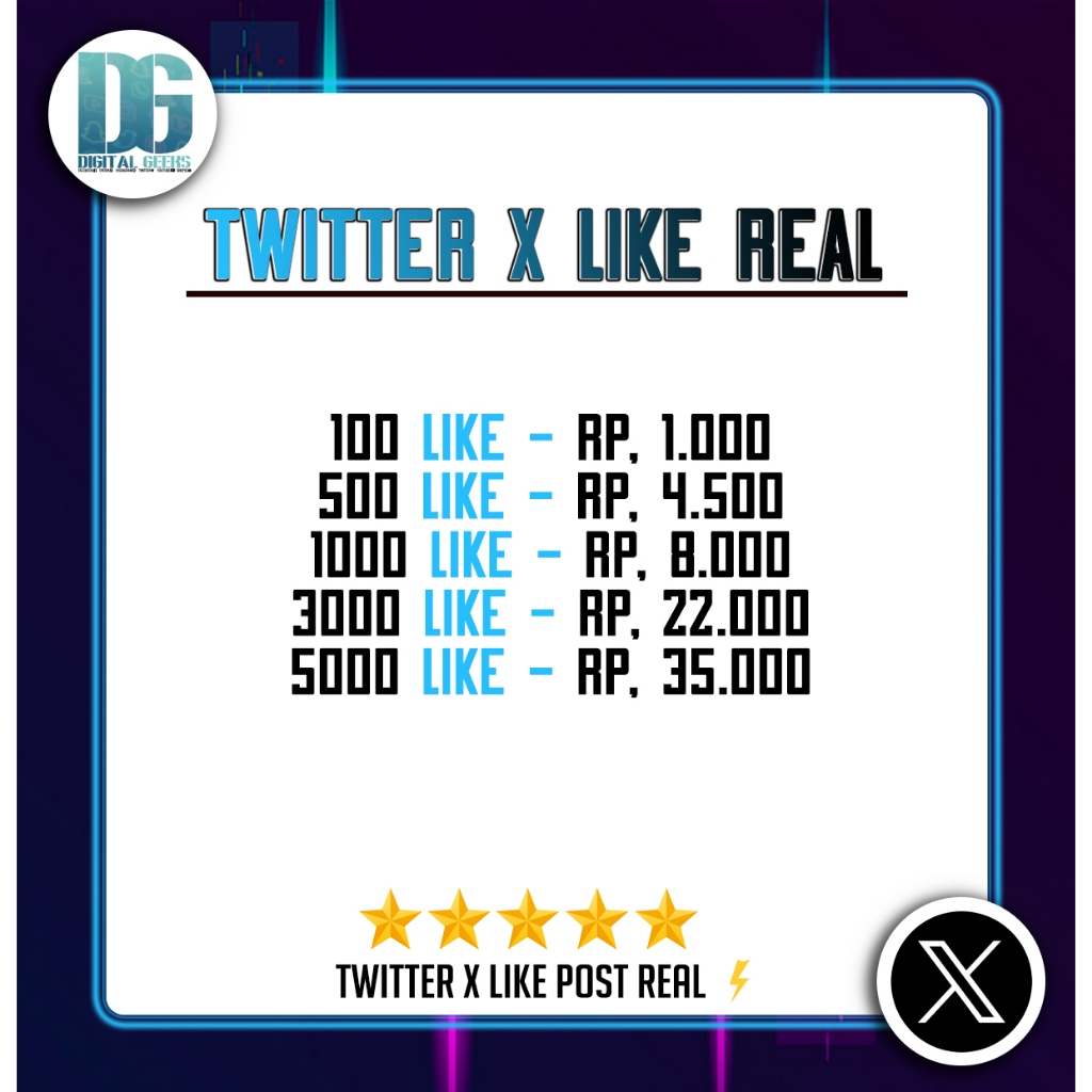Jual Twitter X Like Post Social media Murah Meriah | Shopee Indonesia