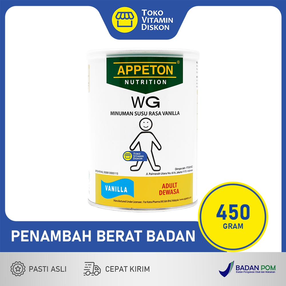 Jual Appeton Weight Gain Susu Formula Penambah Berat Badan Rasa Vanilla ...