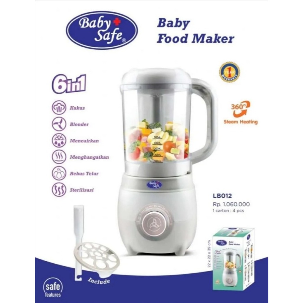 Jual Baby Safe Baby Food Maker 7 IN 1 LB 012 LB012 Processor Steamer n Blender | Shopee Indonesia