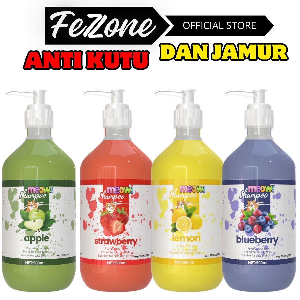 Jual Shampoo Kucing Shampo 500ML Harum Buah Apel Strawberry Lemon ...