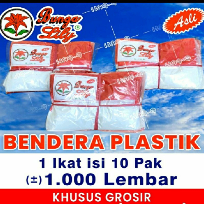 Jual Bendera Plastik merek Bunga Lily ☝️ "ASLI" 🇲🇨( 1 Ikat isi 10 pack ...