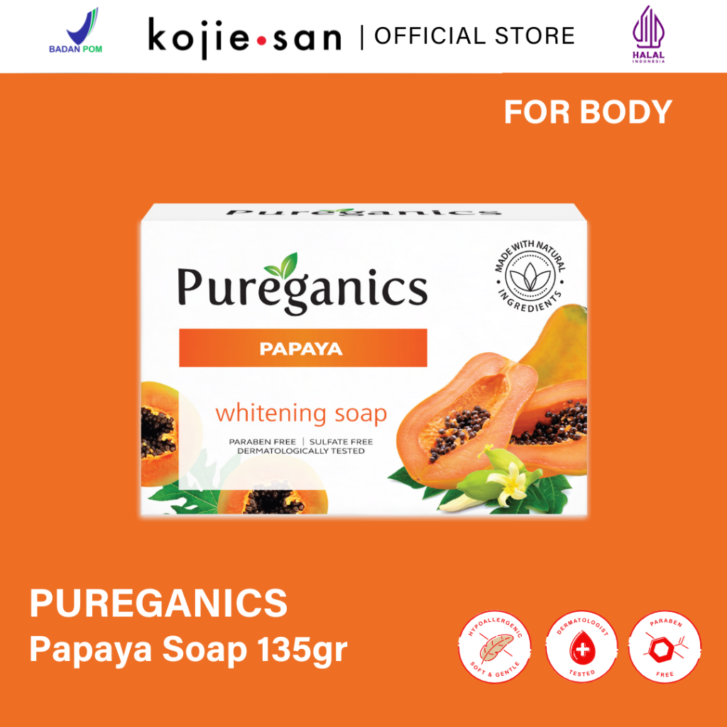 Jual PUREGANICS Papaya Soap 135g | Shopee Indonesia