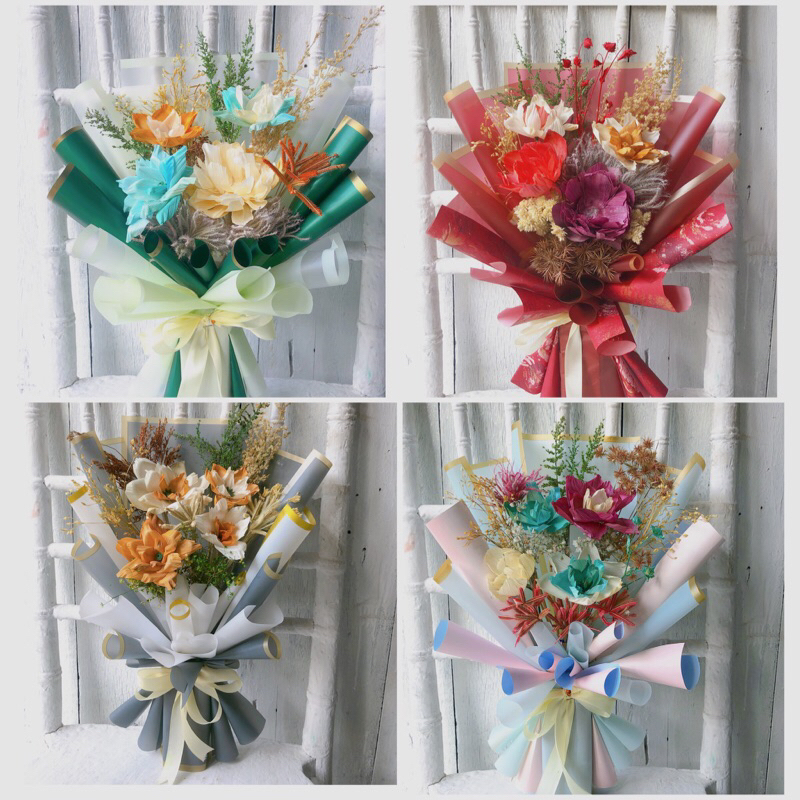 Jual (Buket Ready no Po) buket sempro semhas bunga kering ukuran 45x35 ...