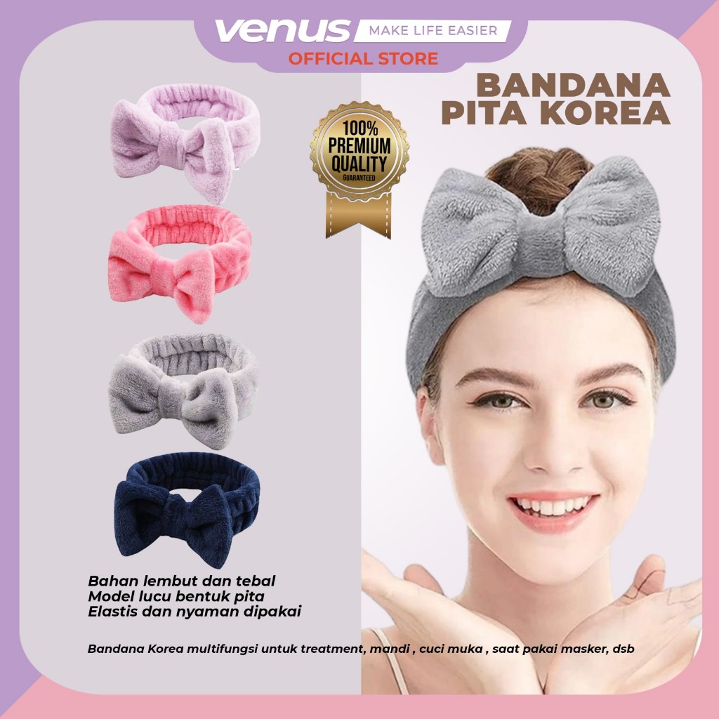 Jual Bandana Facial Headband Mandi Korea Wanita Lucu Bando Masker Cuci ...