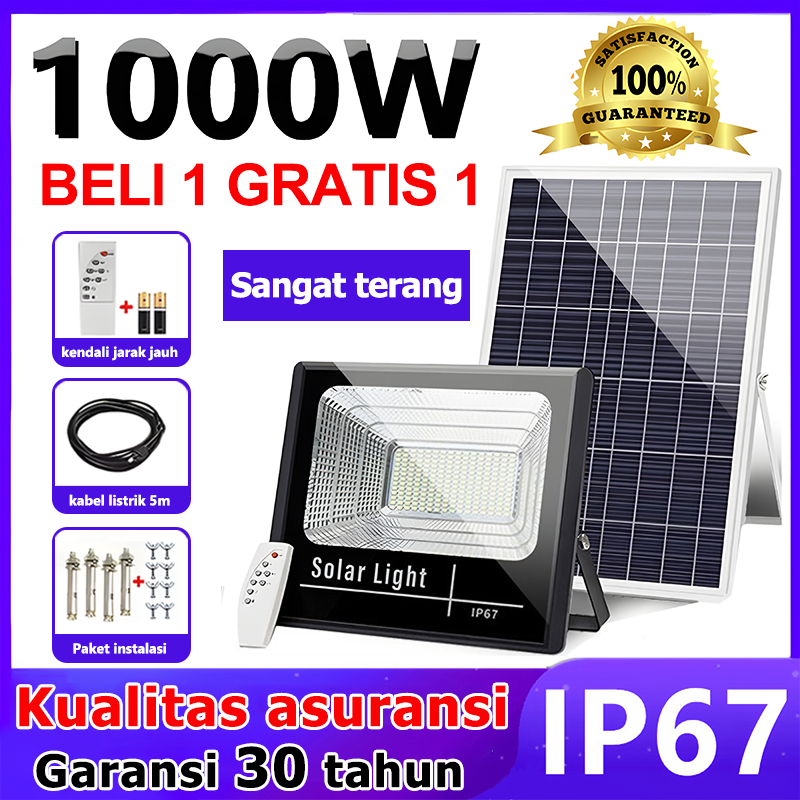Jual Beli 1 Grati 1 Lampu tenaga surya outdoor 1000W IP67 LED lampu ...