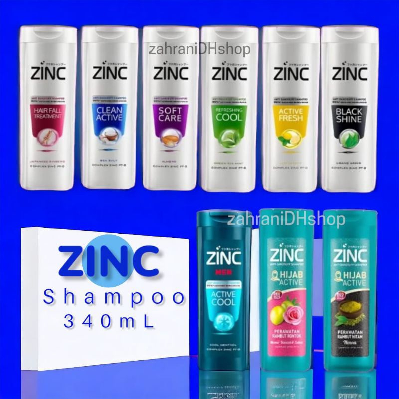 Jual ZINC Shampoo 340ml All varian | Shopee Indonesia