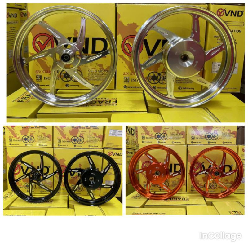 Jual VELG RACING VND SIX STAR V2 HONDA VARIO 125 VARIO 150 110 BEAT SCOOPY 160*14 185*14 ...