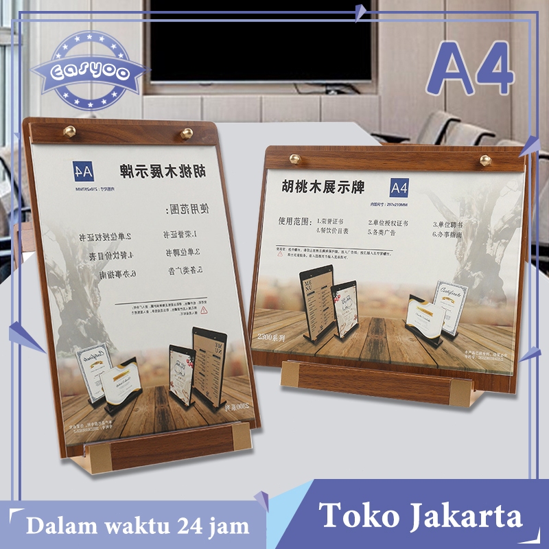 Jual Stand Menu | Menu Kayu | Wood Sign Holder | Menu Stand With Base ...