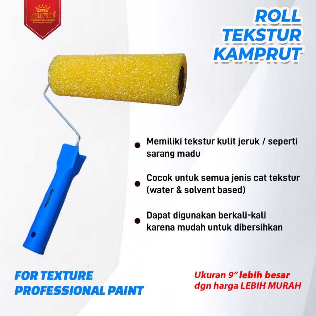Jual Roll Cat Tekstur Motif Kamprot Roll 9 Inch Termurah Texture Roller ...