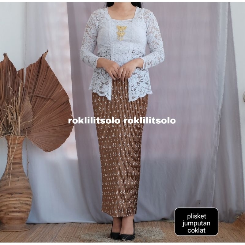 Jual rok plisket batik / rok jumputan plisket / bawahan kondangan / rok ...