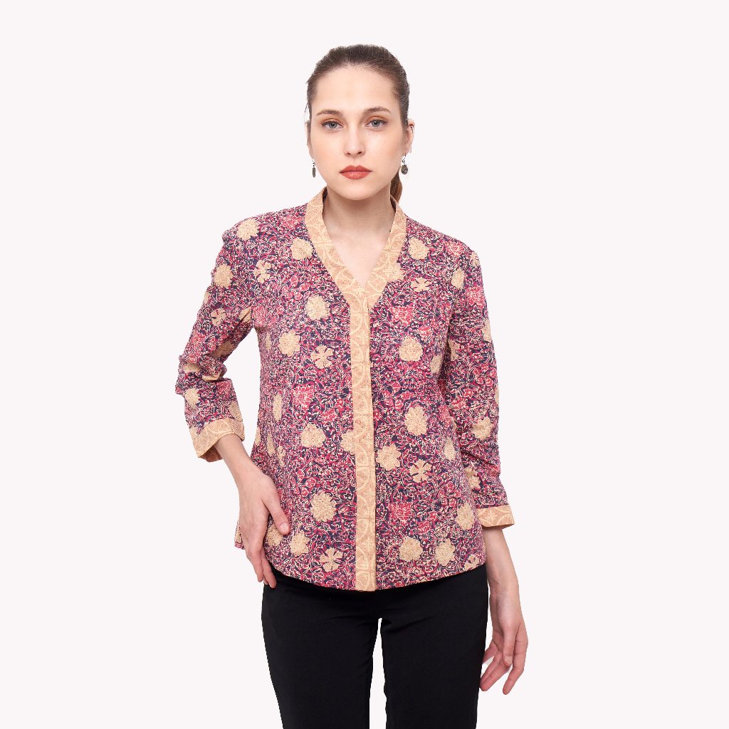 Jual ALLEIRA BATIK ELSIE BLOUSE DOBBY PINK 0443/MH | Shopee Indonesia