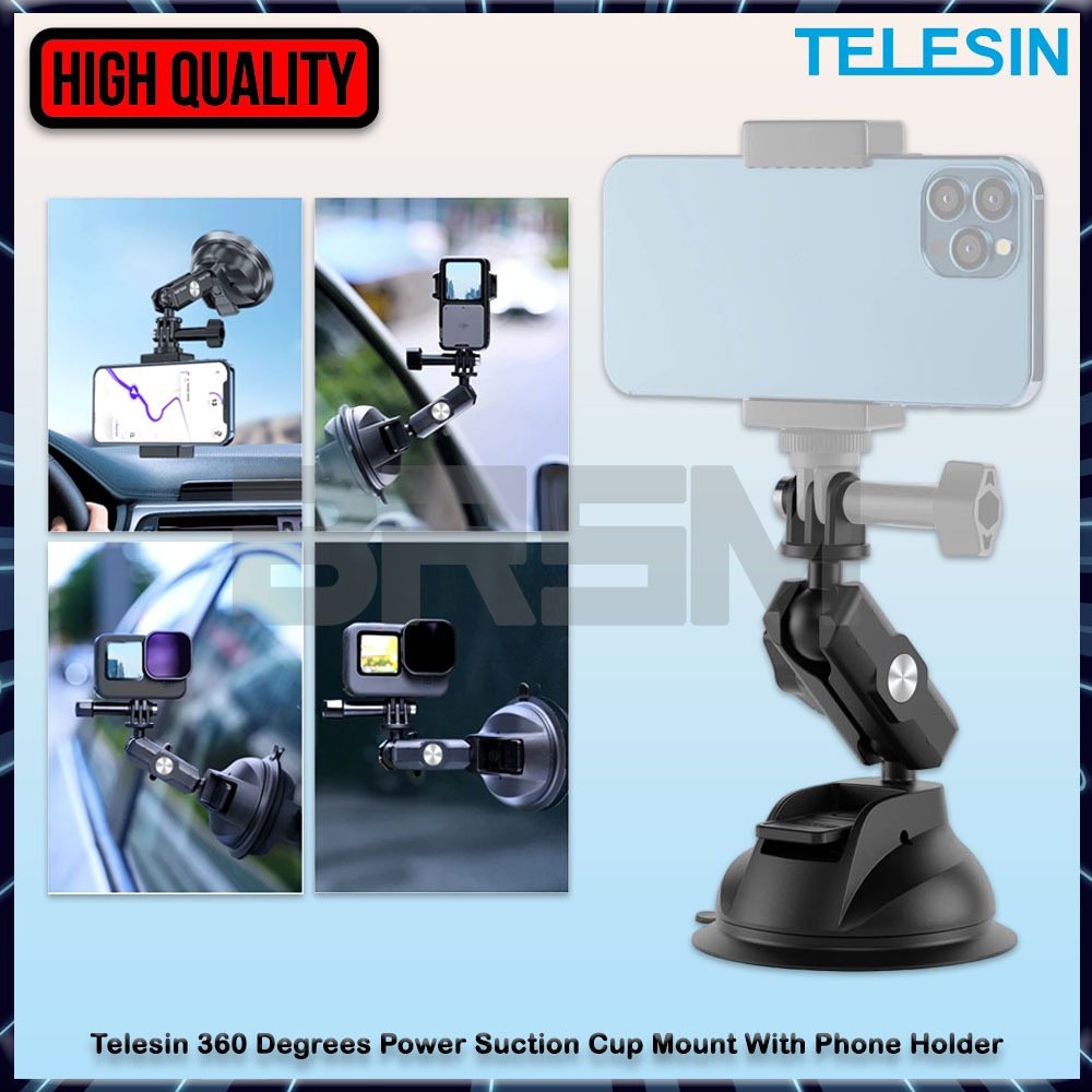 Jual Telesin 360 Degrees Power Suction Cup Mount With Phone Holder For ...