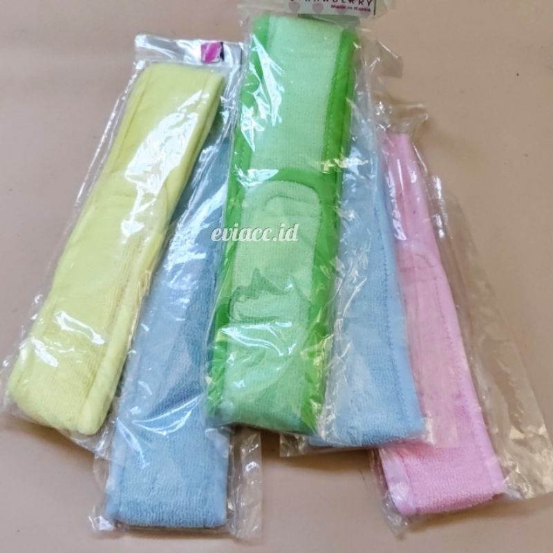 Jual BANDANA MANDI UKURAN 5CM WARNA / BANDO MANDI KAIN / BANDO MAKEUP ...