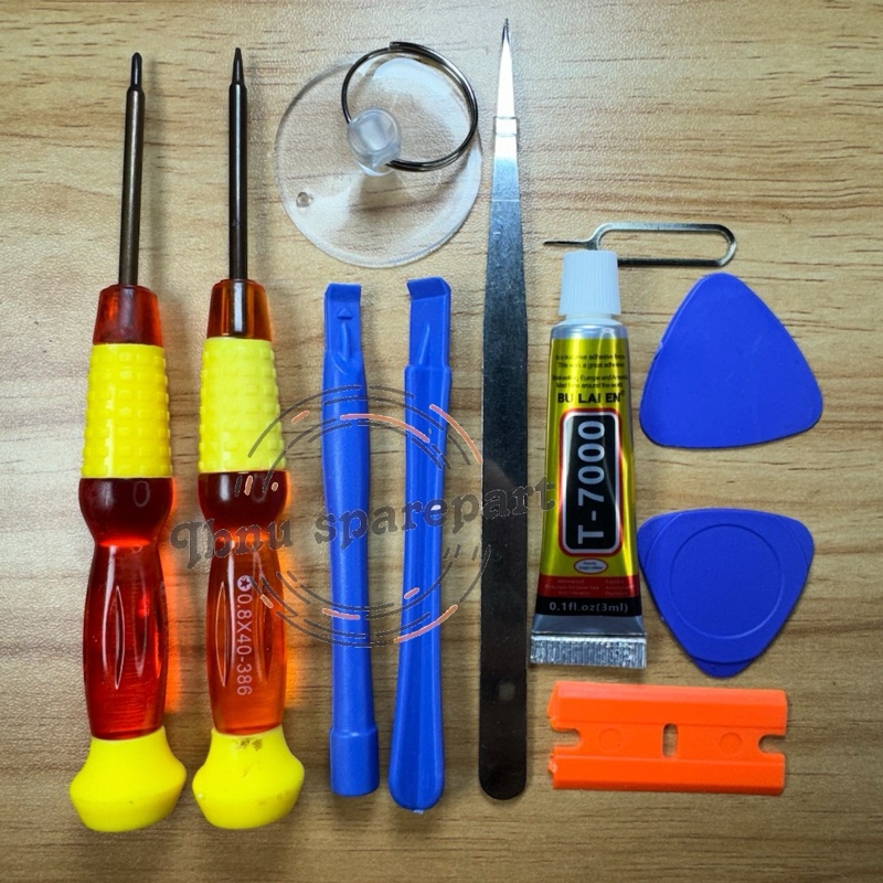 Jual OBENG SET HP 10 IN 1 + LEM T7000 3ML OPENING TOOLS ALAT SERVIS HP | Shopee Indonesia
