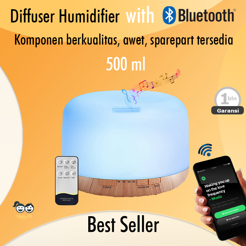 Jual Humidifier Diffuser Bluetooth Aroma terapi Musik Disfuser ...