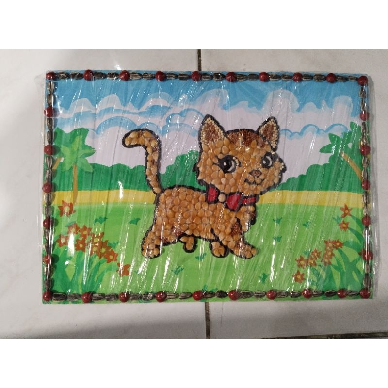 Jual kolase biji bijian kucing background lukis | Shopee Indonesia