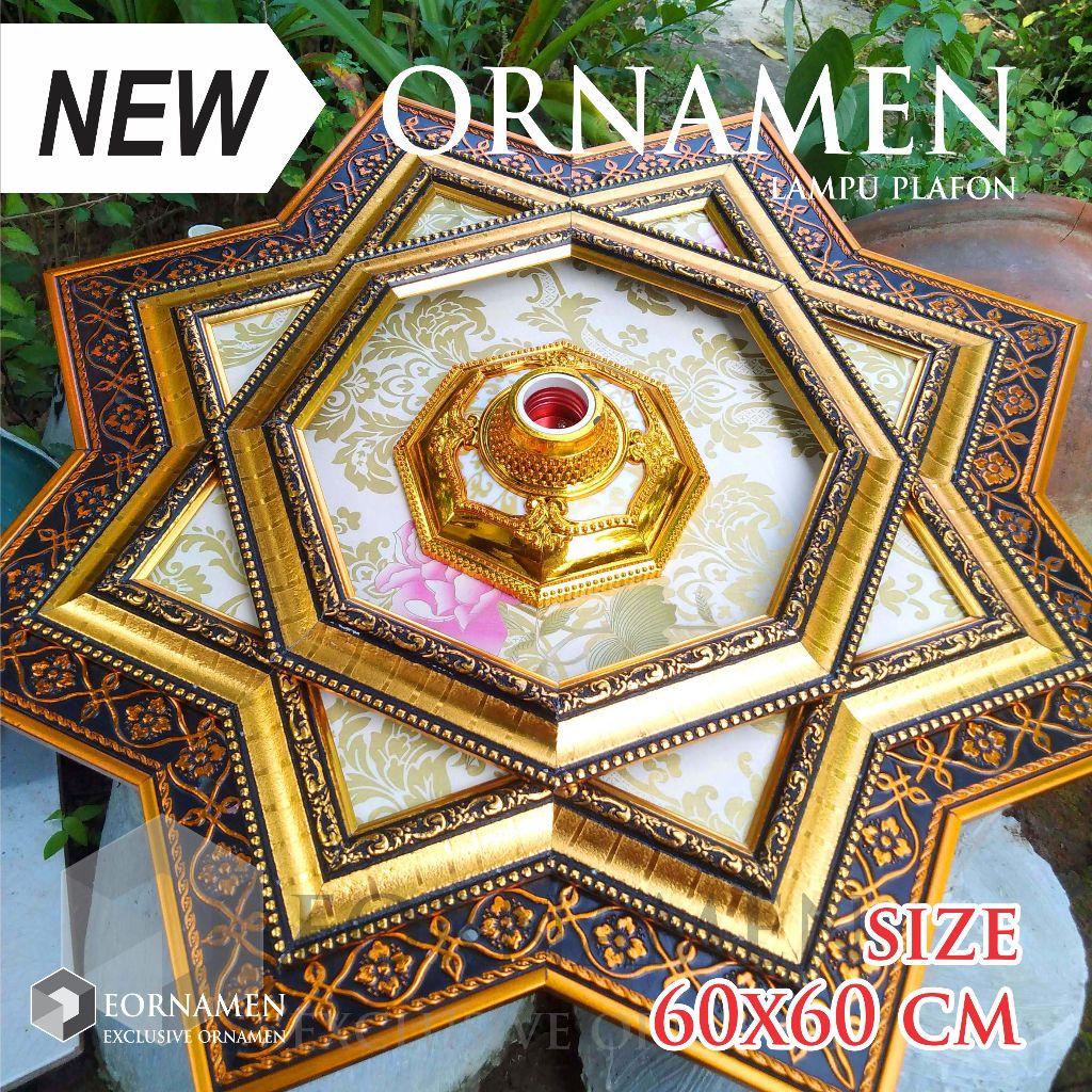Jual Ornamen lampu plafon pvc / fitting lampu hias plafon ukuran 60 x ...