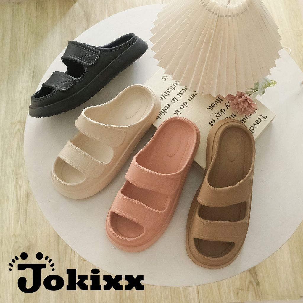 Jual Sandal Slop Wanita Eva Ban 2 Emboss X Polos Sol Tebal Super Pretty ...
